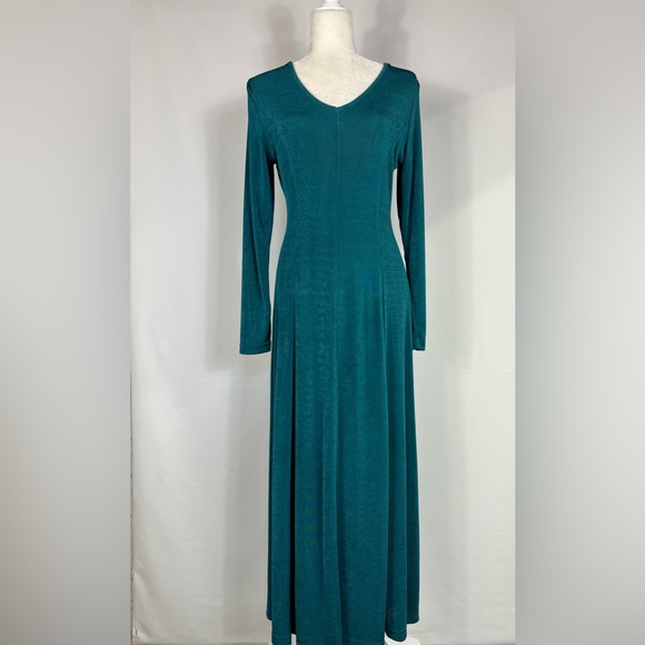 Together | Dresses | Vintage Together Long Sleeve Teal Aqua Maxi Dress ...